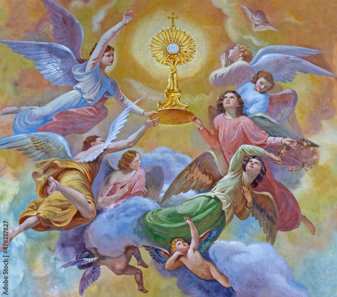 I saw many angels coming from the Eucharist, * floating towards me and ...